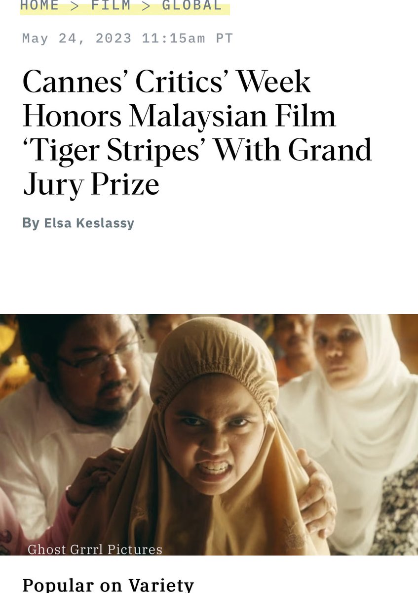 Tehmina Kaoosji on Twitter: "CONGRATS Director Amanda Eu & Team! 🎉 🇲🇾 film ‘Tiger Stripes’ wins ...