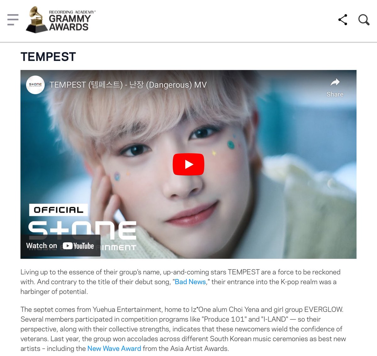 summer on Twitter: "[232405] tempest in grammy awards article "11 kpop boy groups to watch in ...