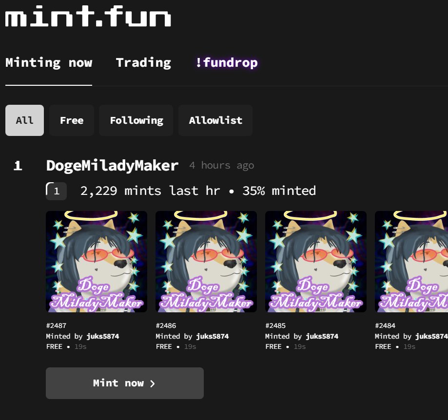 Stoopy on Twitter: "NFTをミントする際は Mintfun @mintdotfun を経由するのがおすすめ ・1週間毎日ミントするとガス代が返ってくる ・今ミントされている ...