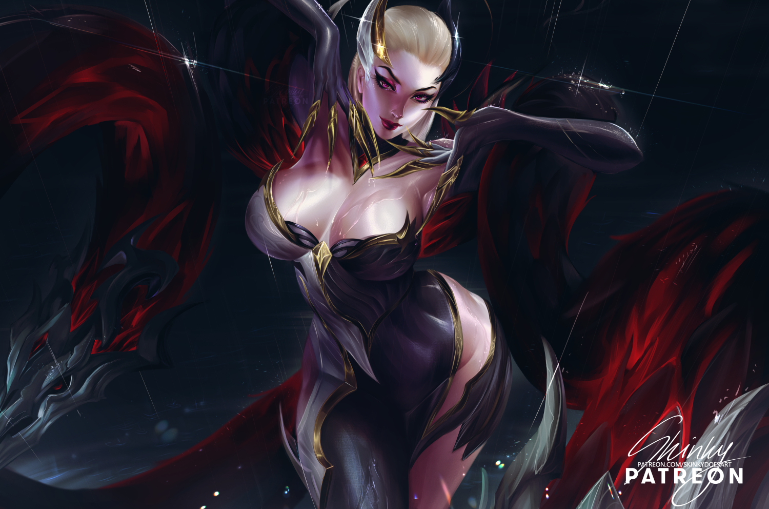 Skinky on Twitter: "MAY 2023 rewards: 𝕭𝖎𝖌 𝖙𝖎𝖉𝖉𝖞 𝖌𝖔𝖙𝖍 𝖌𝖎𝖗𝖑𝖘 (Evelynn, Morrigan Aensland, Rosaria ...