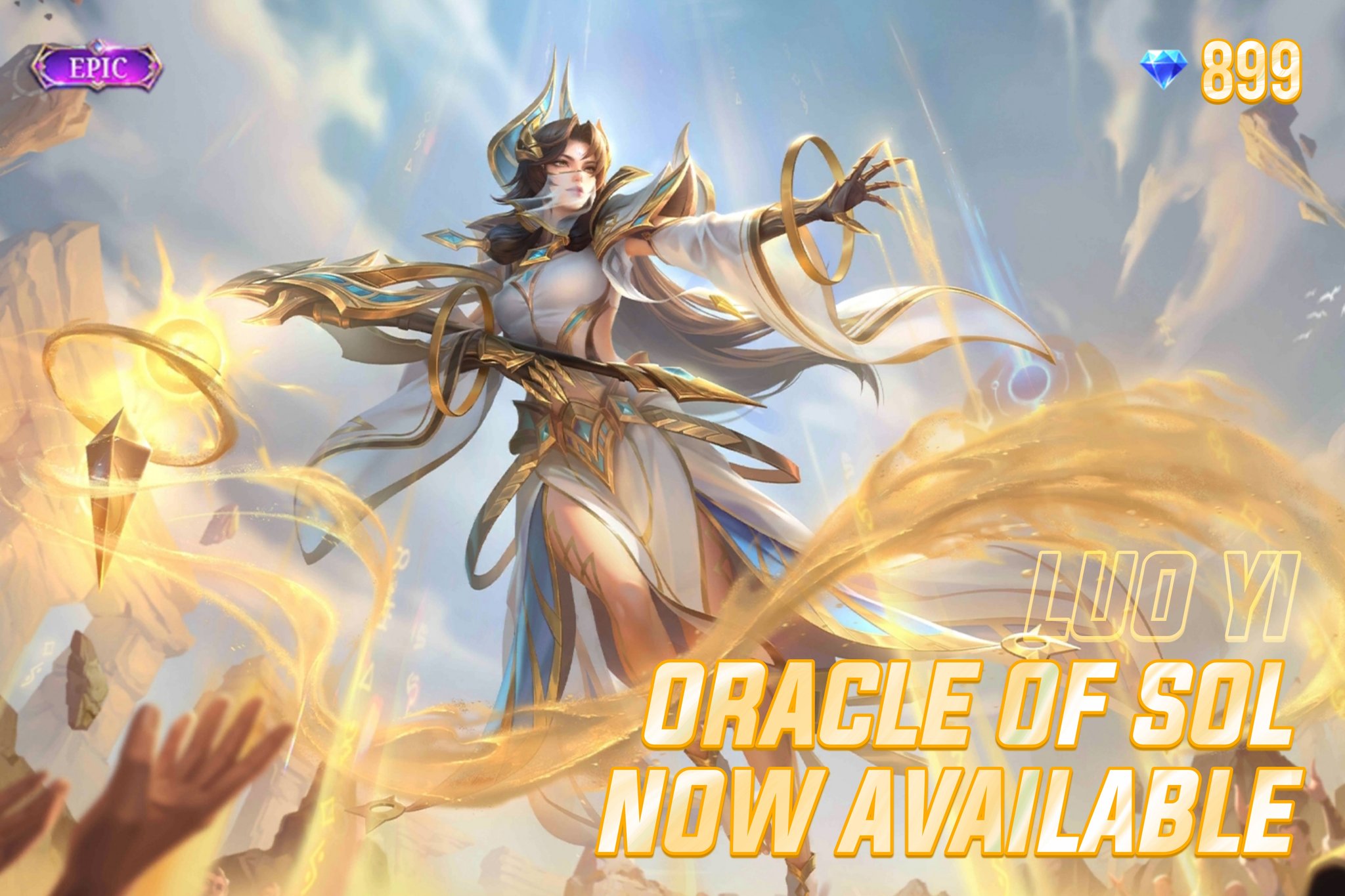 abyssal_mlbb on Twitter: "Luo Yi's New Epic Skin, Oracle of Sol Now Available!!! Price: 💎899 (💎 ...