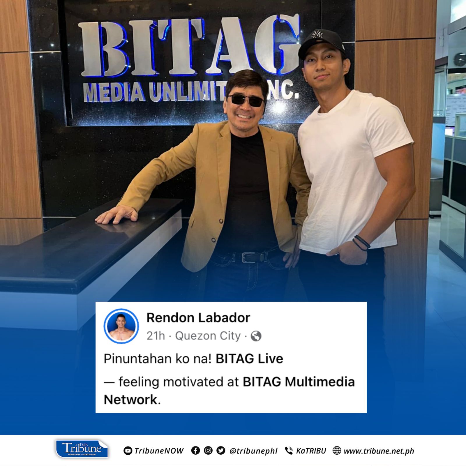 Daily Tribune on Twitter: "'PINUNTAHAN KO NA!' Motivational speaker and vlogger Rendon Labador ...