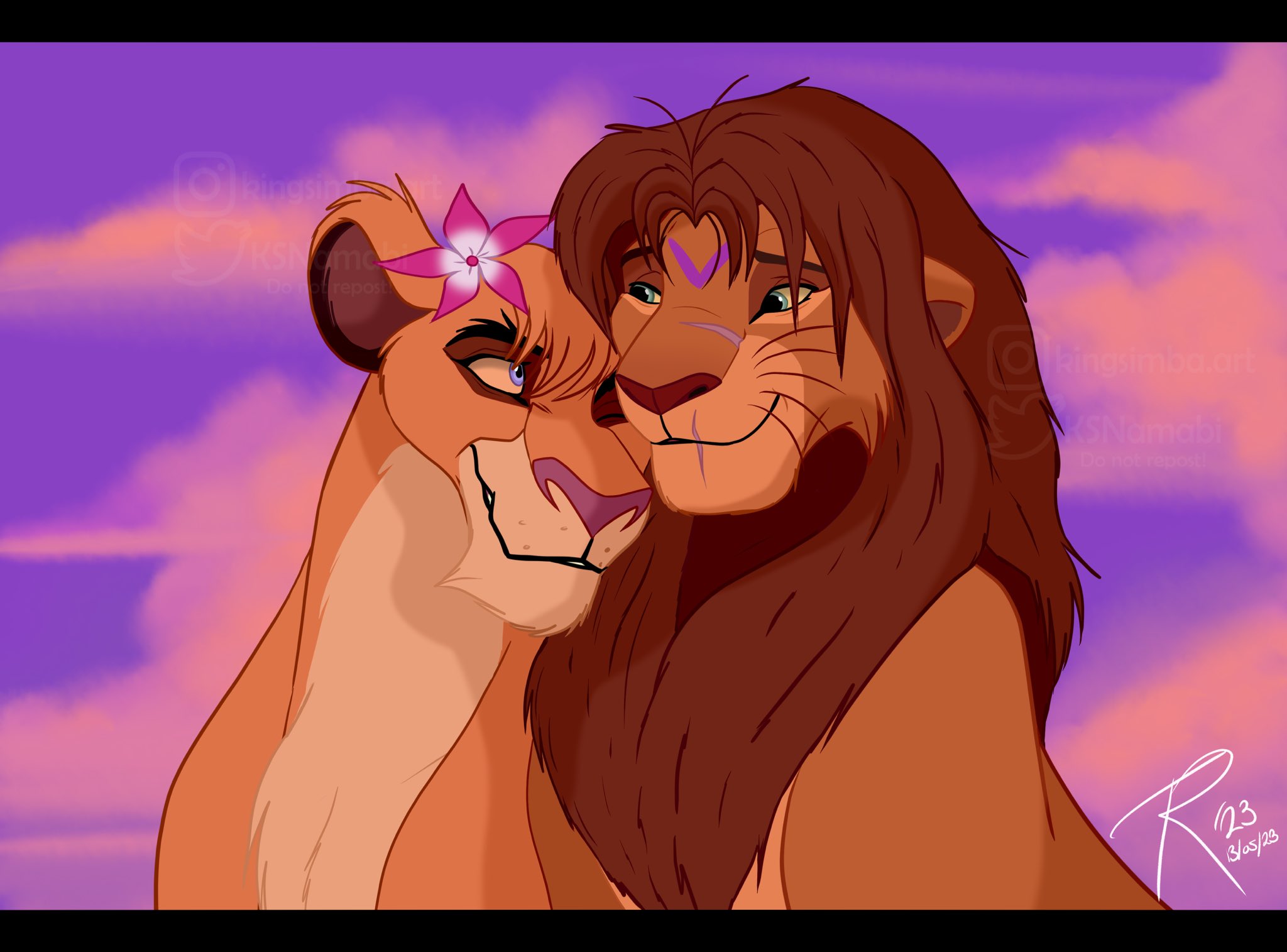 Simba And Nala Kissing Drawing
