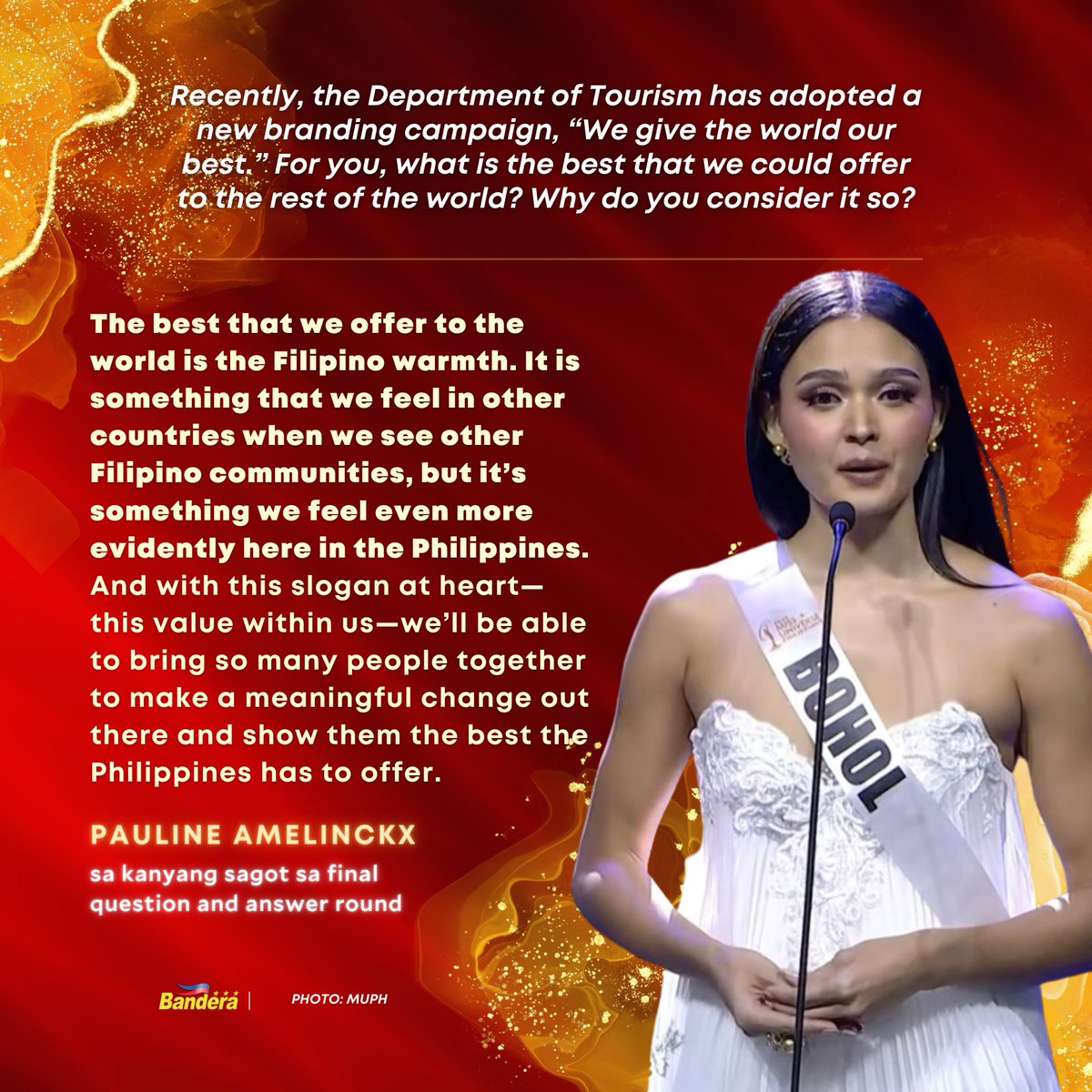 Bandera on Twitter: "Narito ang winning answer ni Miss Supranational Philippines 2023 Pauline ...