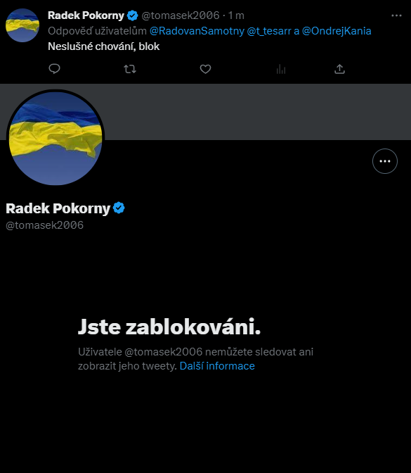 Radovan Samotný on Twitter: "Ne, tohle je neslušné chování: Radek je sračka."