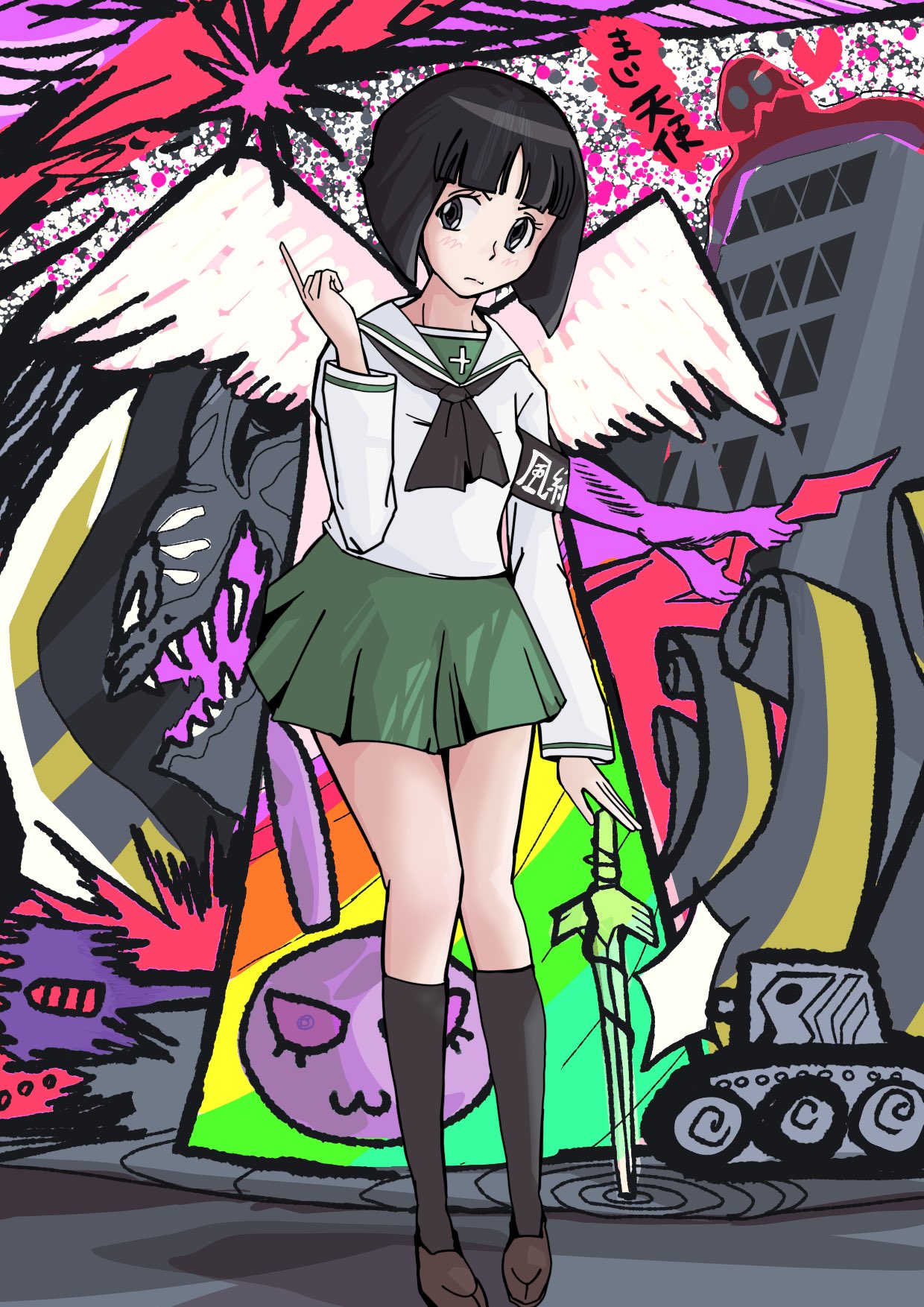 ひやごはん on Twitter: "#garupan #rkgk 大洗のヨハネスブルグを取り締まり中 の園みどり子。 そど子「あなた達！また壁に落書きしたわね‼︎早く掃除しなさい‼︎」 不良 ...