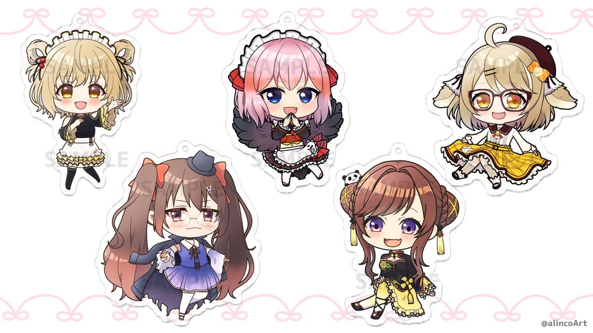 ありんこ On Twitter 前に描いた千羽さん、ねるちゃん、 にゅうにゅう、もこちゃんのイラストを Pixivfactoryでアクキーデザインしてみた! 可愛くな~~~い??? 販売は