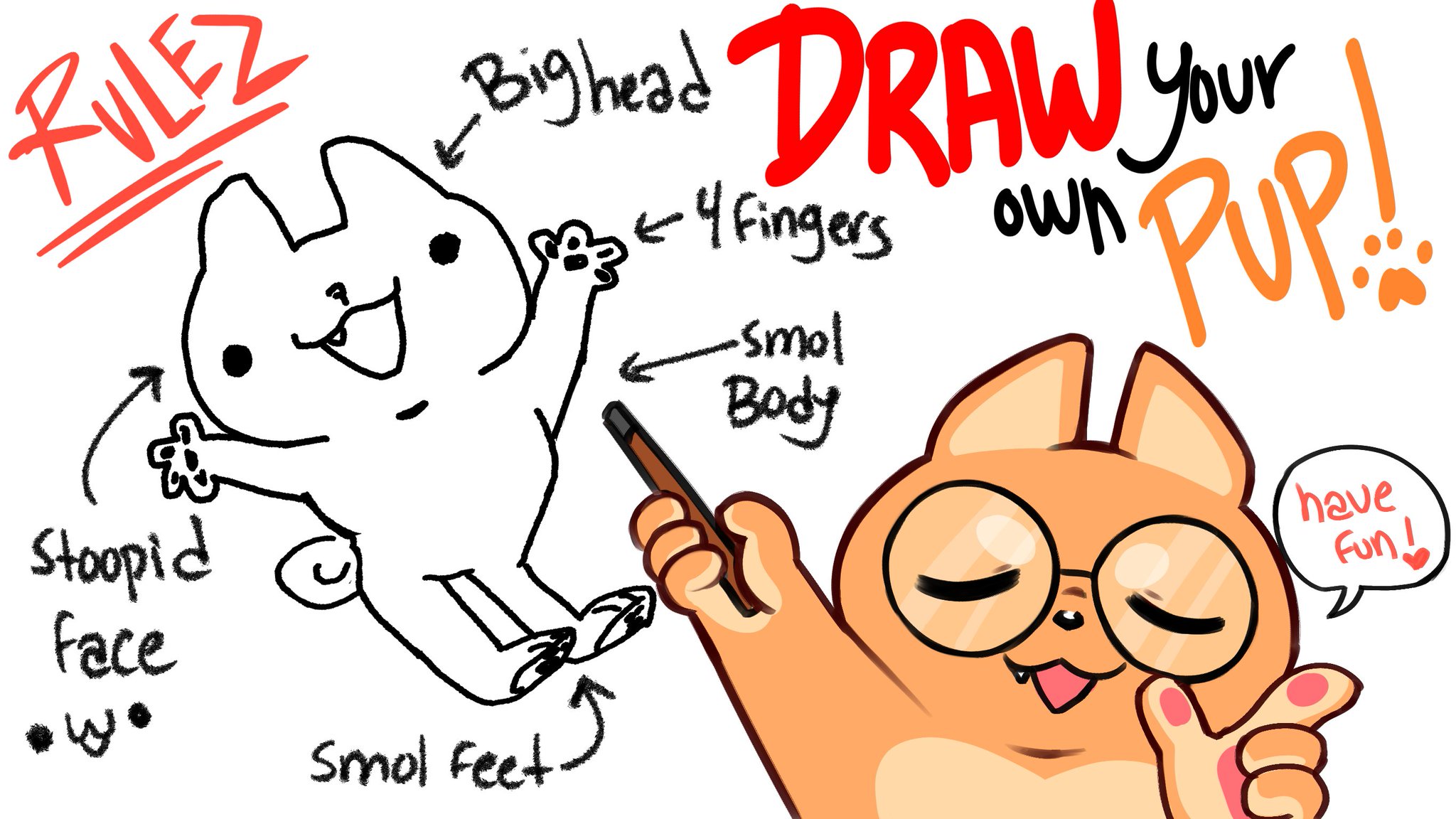 Buffpup🦴 VCHIBAN on Twitter: "DRAW YOUR OWN VERSION OF URSELF...AS A PUP! We will look over them ...