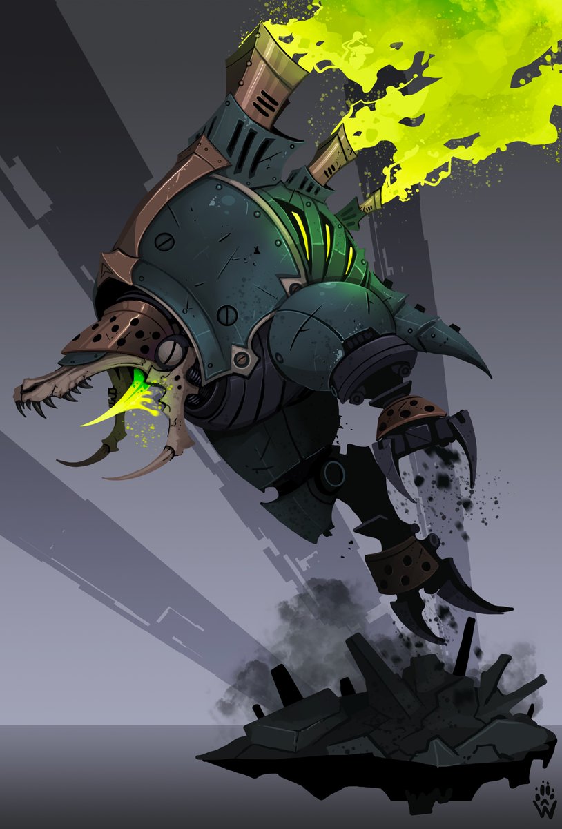 WOLFDAWG ART on Twitter: "It just wants to play fetch - Cryx Deathripper #warmachine #fanart"