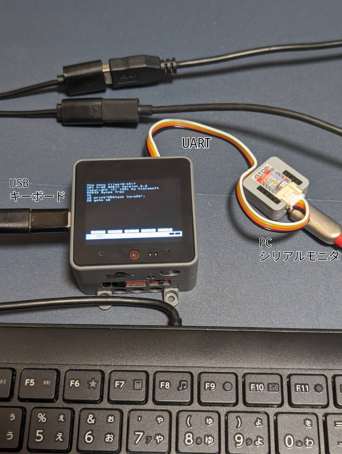 Nochi（ﾄﾞｳｽﾙ? ） on Twitter: "USBキーボードのデバッグするときは、USB接続でシリアルモニタ使えなくなるので、Port.C 出力したのを ATOM Lite で受け ...