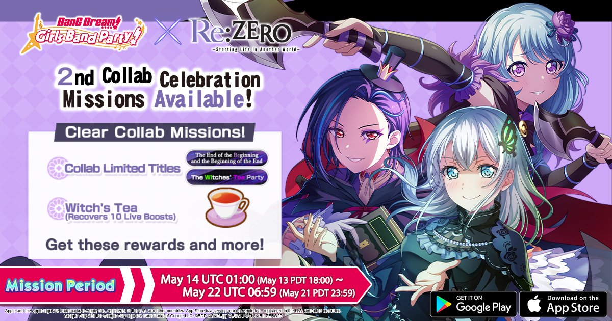 BanG Dream! GBP on Twitter: "Complete Collab Missions to get various Limited Items including the ...