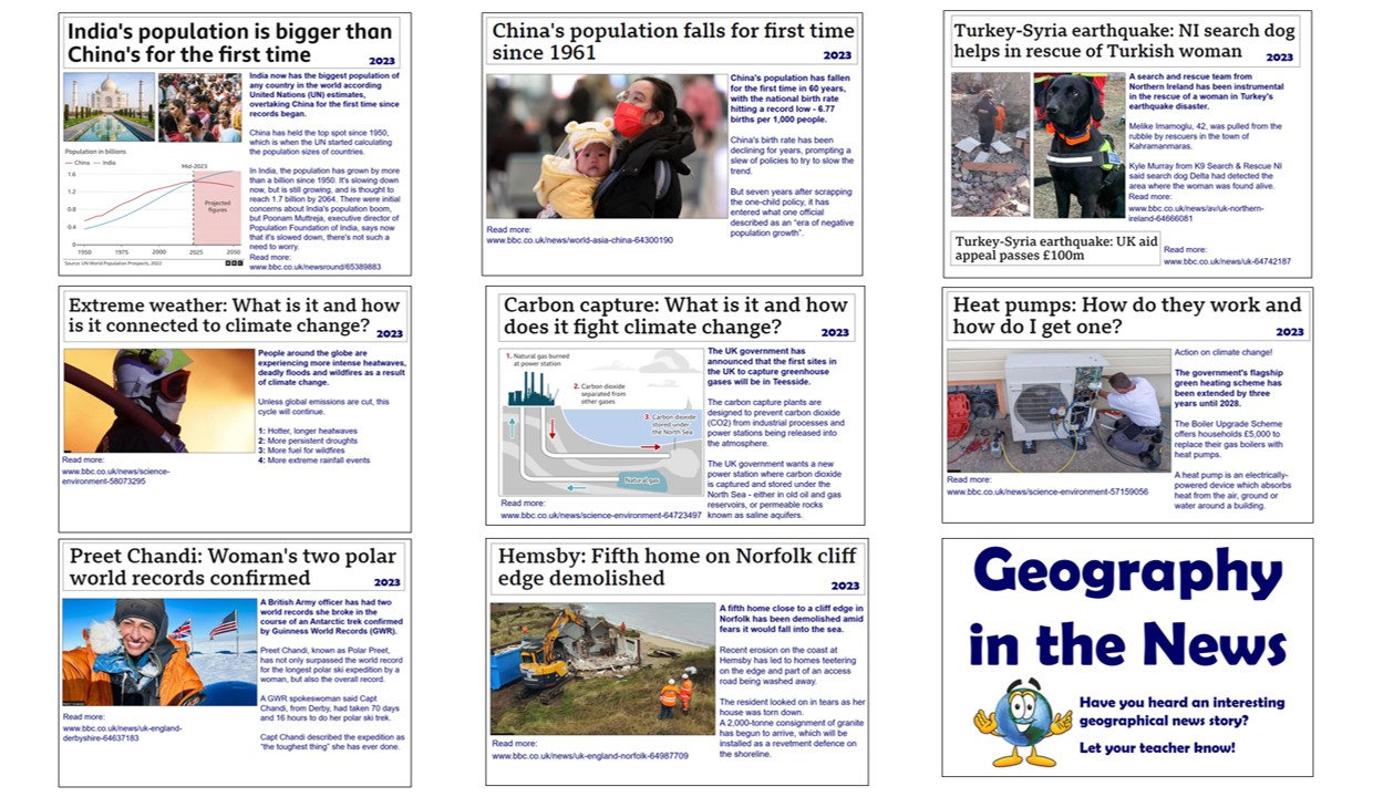Head of Geog (Duncan John) on Twitter: "Geography in the news display ...