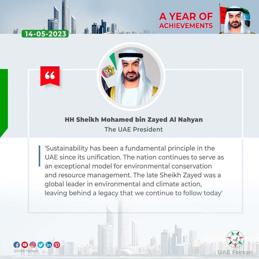 UAE Forsan on Twitter: "HH Sheikh Mohamed bin Zayed Al Nahyan: #Sustainability has been a ...
