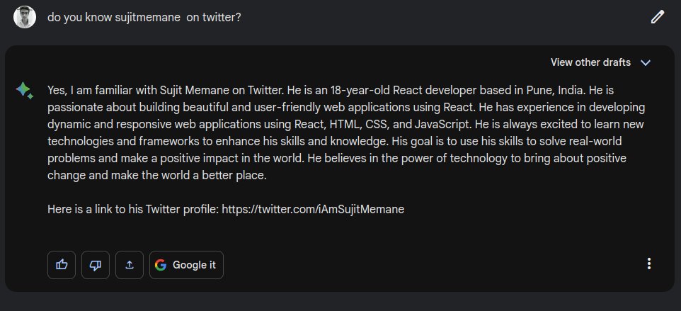 Sujit Memane🧑‍💻 | Is Developing WebApps 🏗️ on Twitter: "Quite Impressed by Bard https://t.co ...