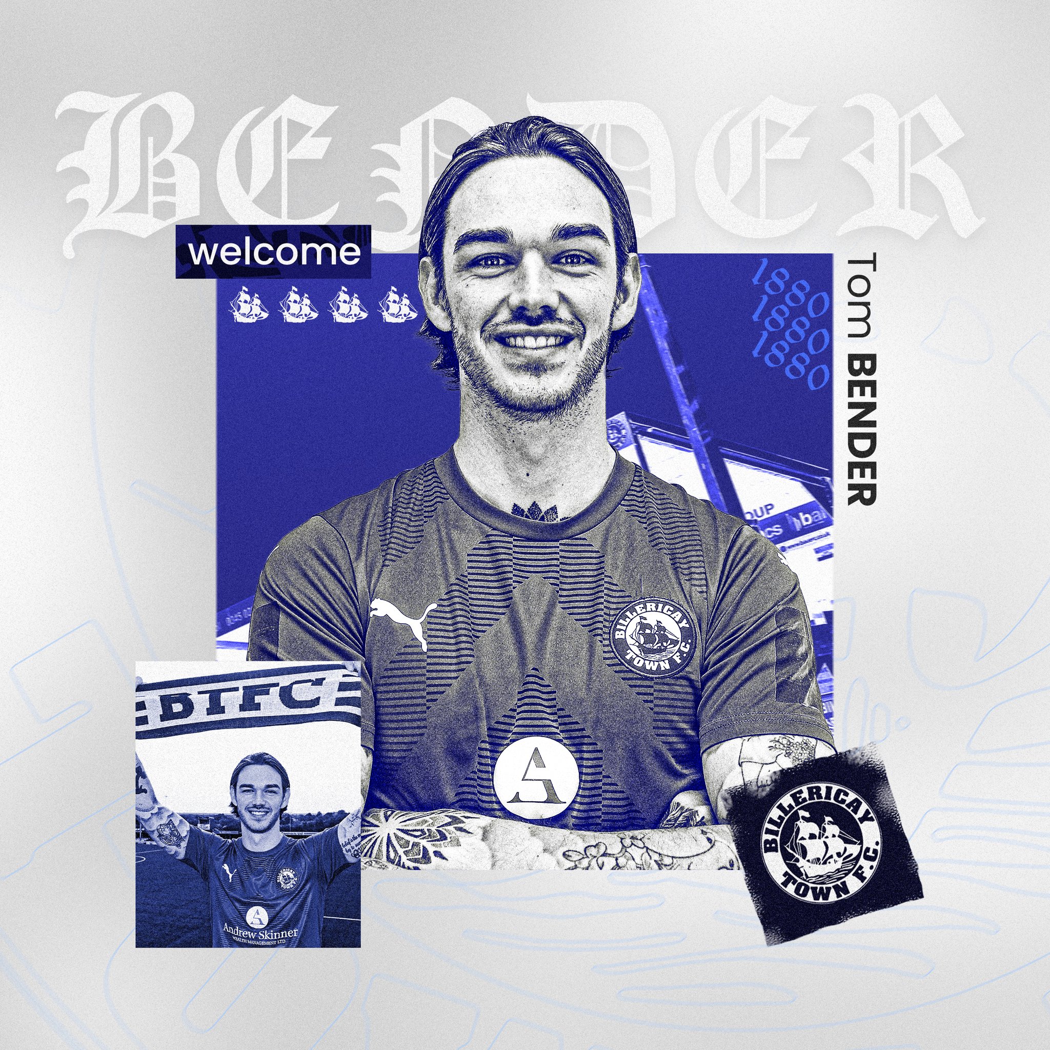 Billericay Town FC on Twitter: "𝘽𝙀𝙉𝘿𝙀𝙍 𝙄𝙎 𝘼 𝘽𝙇𝙐𝙀🔵 And for our final announcement, we are ...