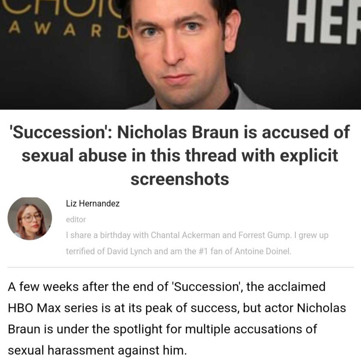 nicholas braun allegations on Twitter: nicholas braun allegations on Twitter: