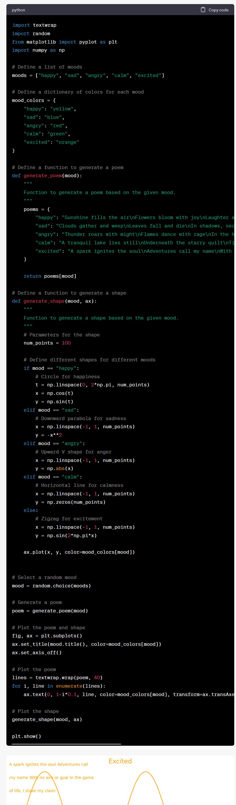 Ethan Mollick on Twitter: "ChatGPT with Code Interpreter: "Show me the single most original ...