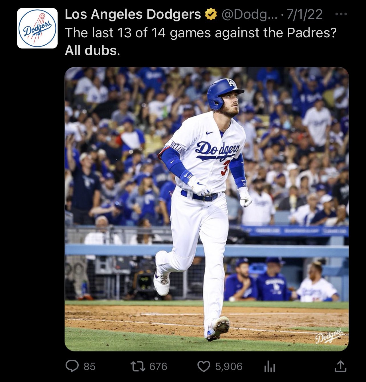 Los Angeles Dodgers on Twitter: "Sweep? Mama said knock you out. https://t.co/t5XcNN5501" / Twitter