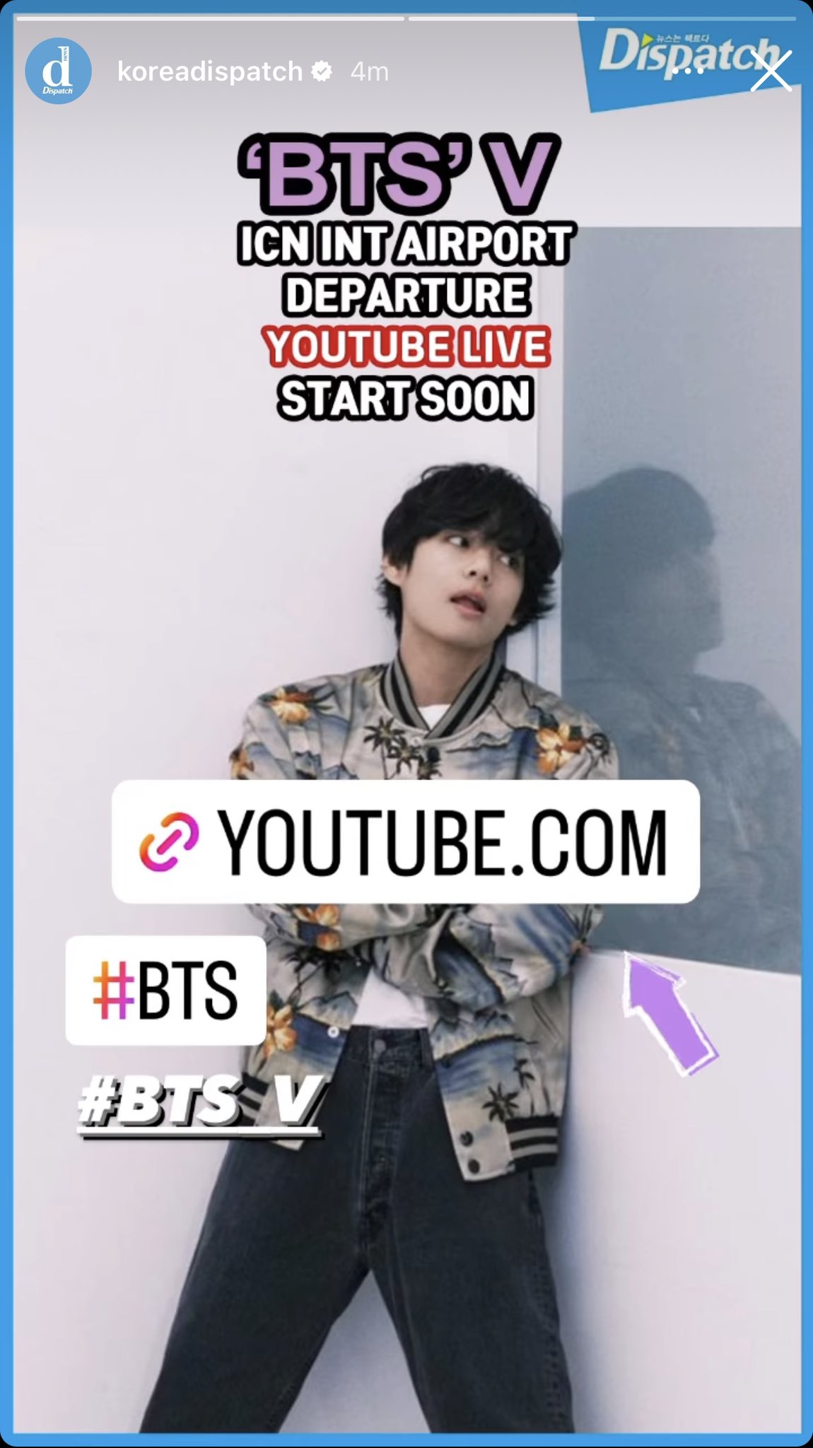 KTH FACTS on Twitter: "[INFO] According to Dispatch Korea, Taehyung will be leaving the country ...