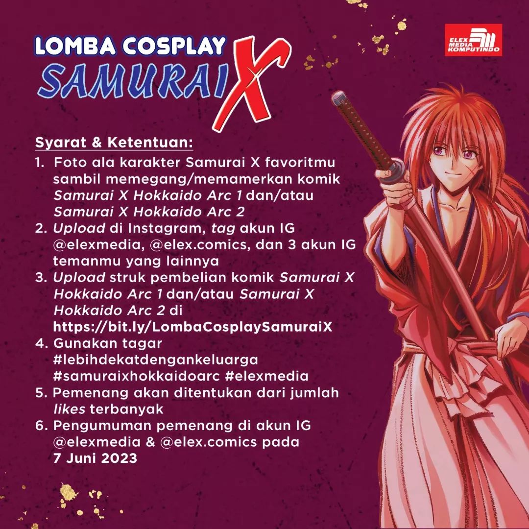 Elex Media Komputindo on Twitter: "🎉 LOMBA COSPLAY SAMURAI X 🎉 Hai, Mangamania! Bagi kamu yang ...