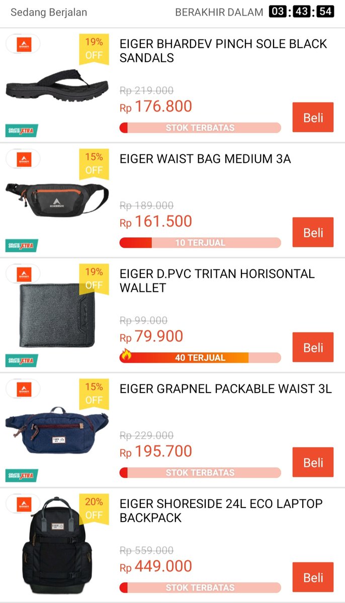 Rekomendasi produk Shopee terlaris 🛒 on Twitter: "Flash sale Eiger nih https://shope.ee ...