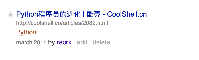 Reorx on Twitter: "2011 年，还在大学的我收藏了第一篇 CoolShell 的文章。 感谢陈皓老师十年如一日的学习、分享、帮助他人。 R.I.P."