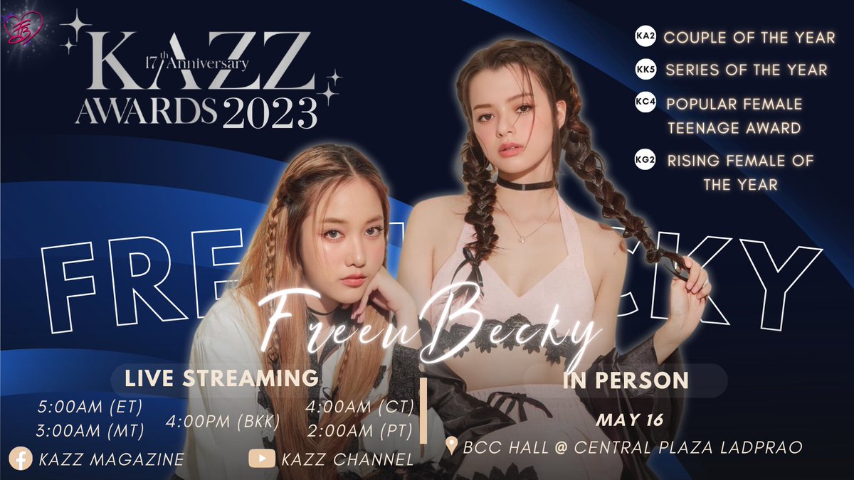 FreenBeckyUSA 🇺🇸 on Twitter: "Schedule This Week: 17th Anniversary Kazz Awards 2023 x FreenBecky ...