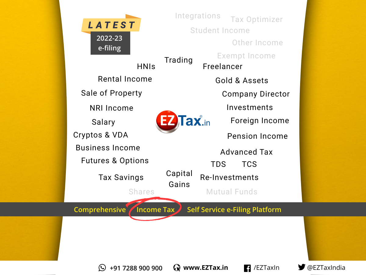 EZTax.in - Online IT GST Portal 🇮🇳 on Twitter: "The most comprehensive Self-Service (DIY) Income ...