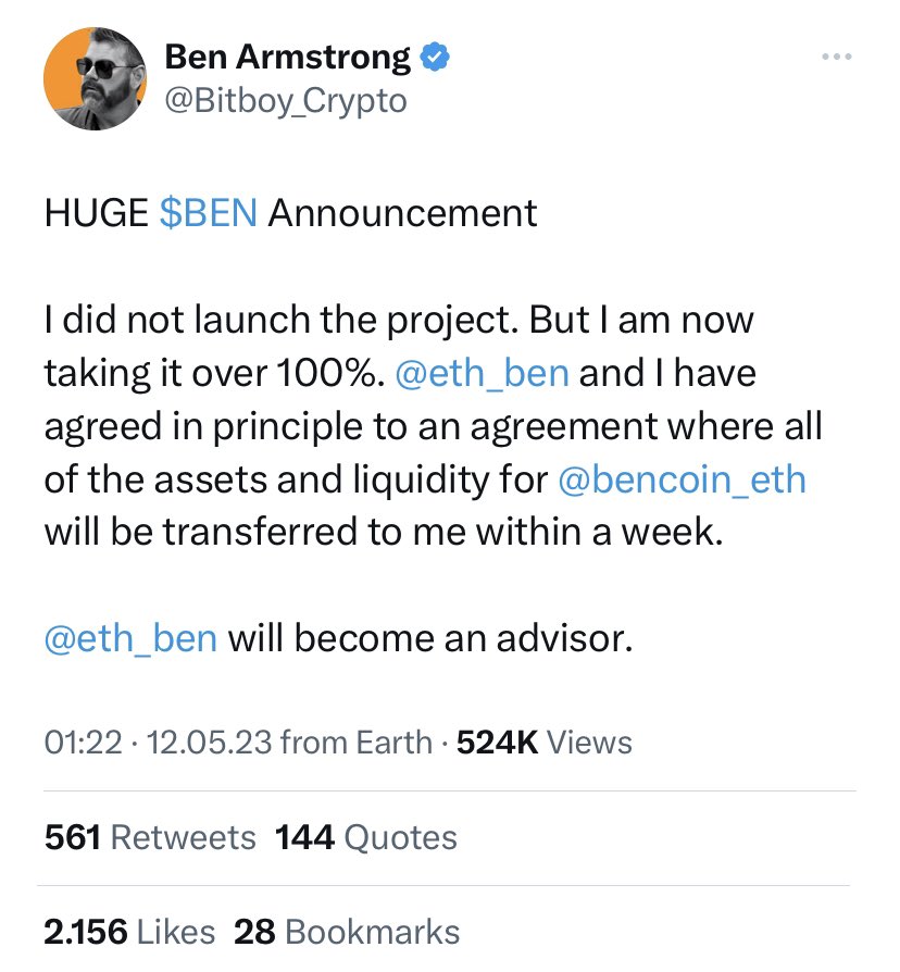The Ben Saga: How @eth_ben went from being a small NFT influencer to ...