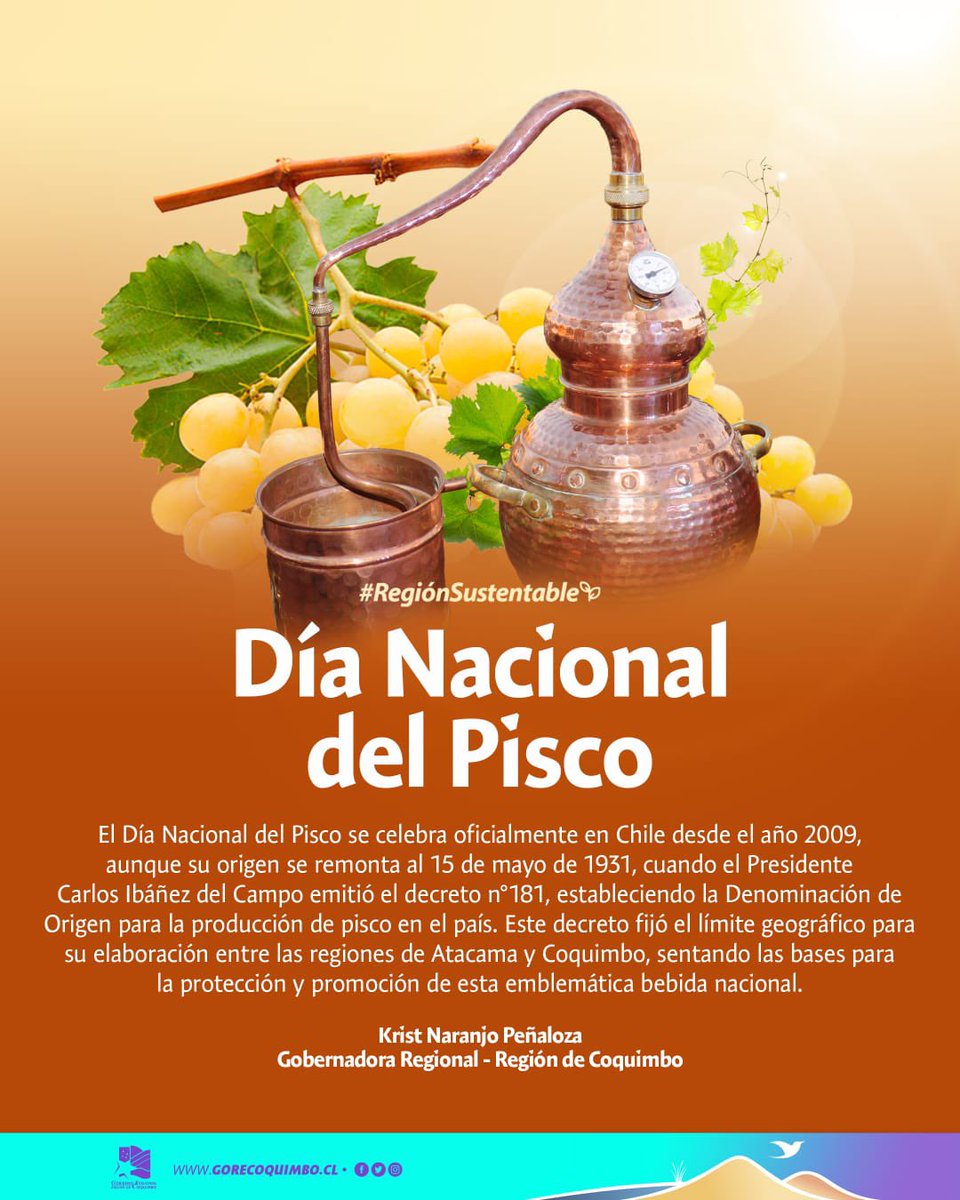 Gobierno Regional de Coquimbo on Twitter: "🥃 Día Nacional del Pisco 🍇 Hoy celebramos nuestro ...