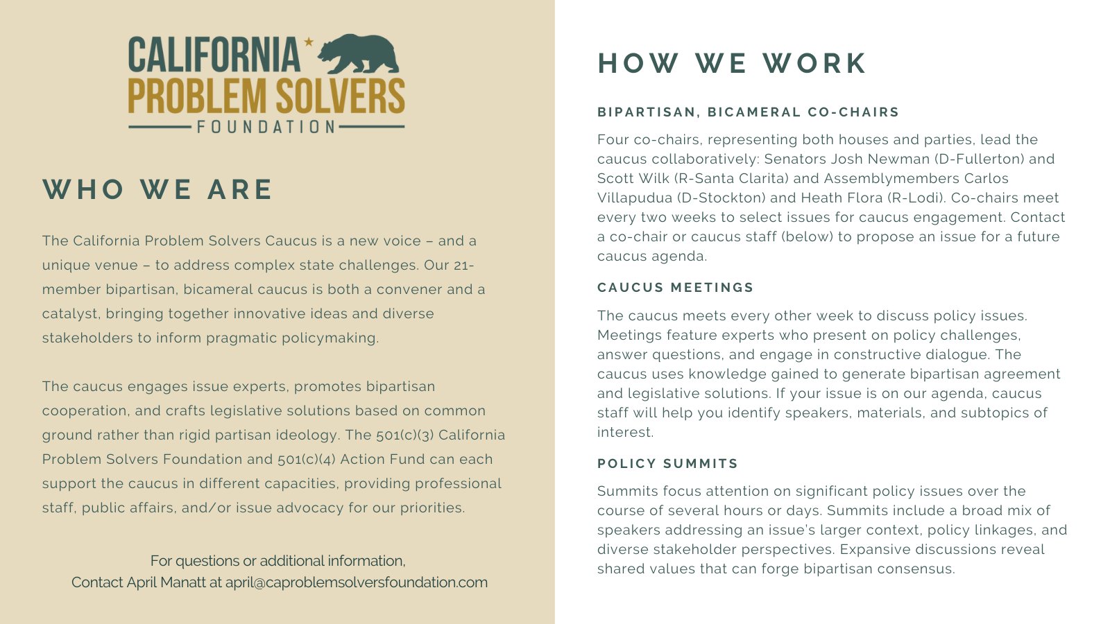 California Problem Solvers Caucus on Twitter: "The Problem Solvers Caucus recently took ...