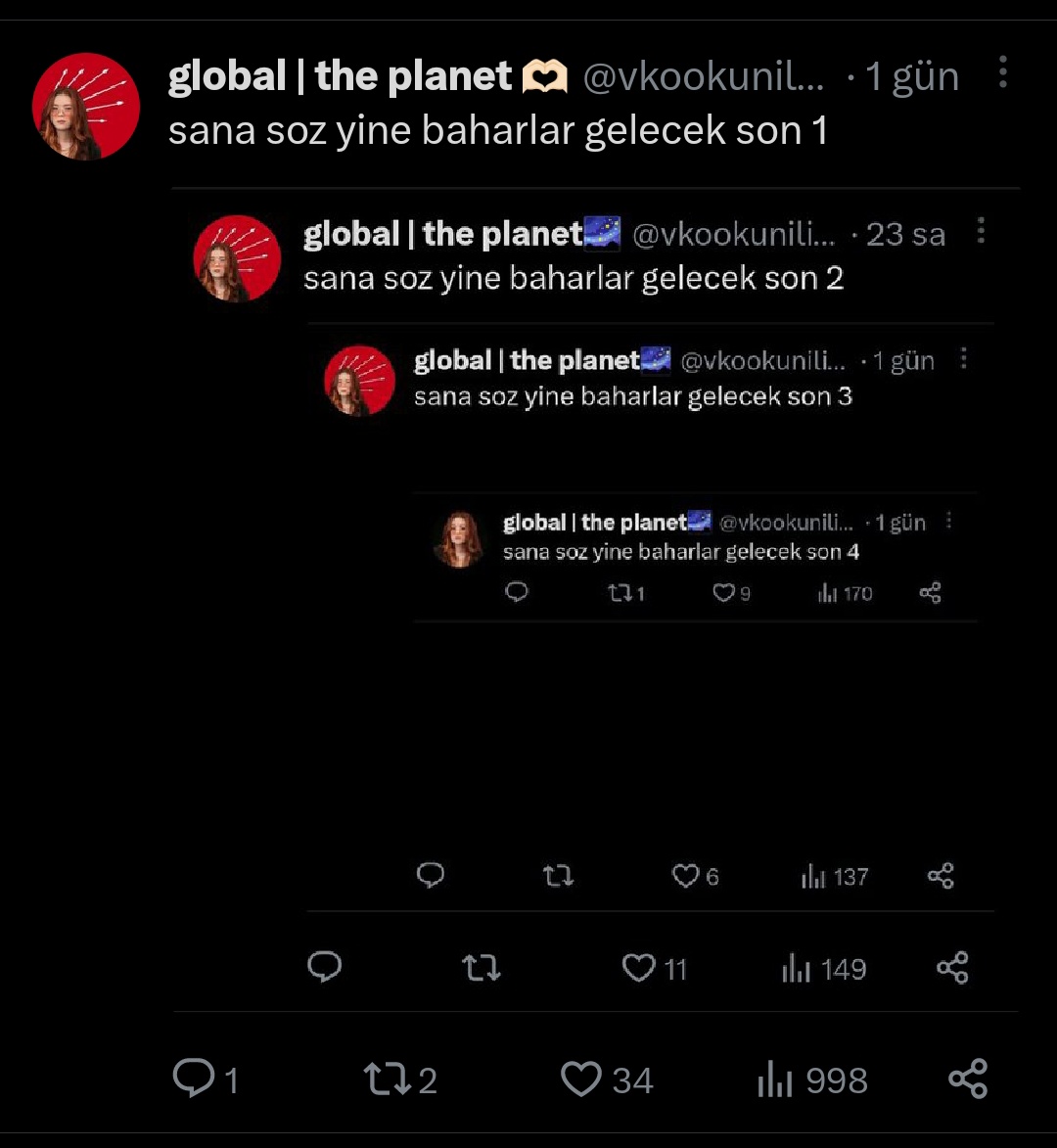 global | the planet 🫶🏻 on Twitter: "sana soz yine baharlar gelecek son 13"