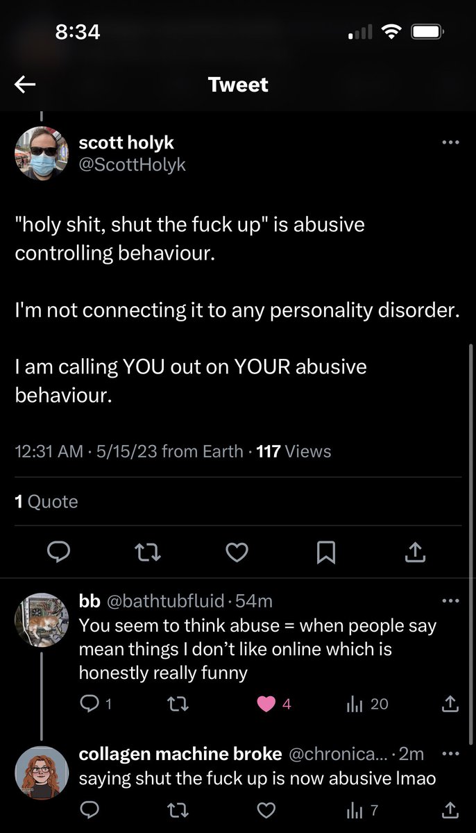 collagen machine broke on Twitter: "or they call you an abuser lmao"