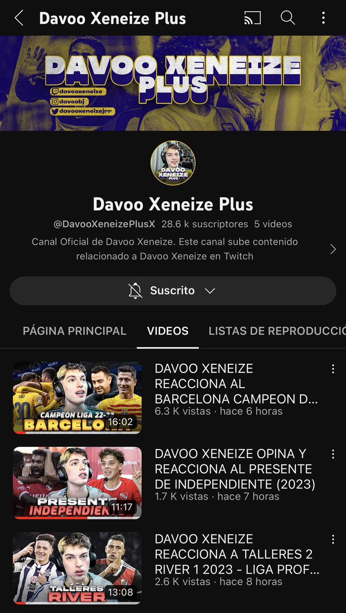 Davoo Xeneize on Twitter: "Es de mi agrado comunicarles que ya creé el canal alternativo de ...