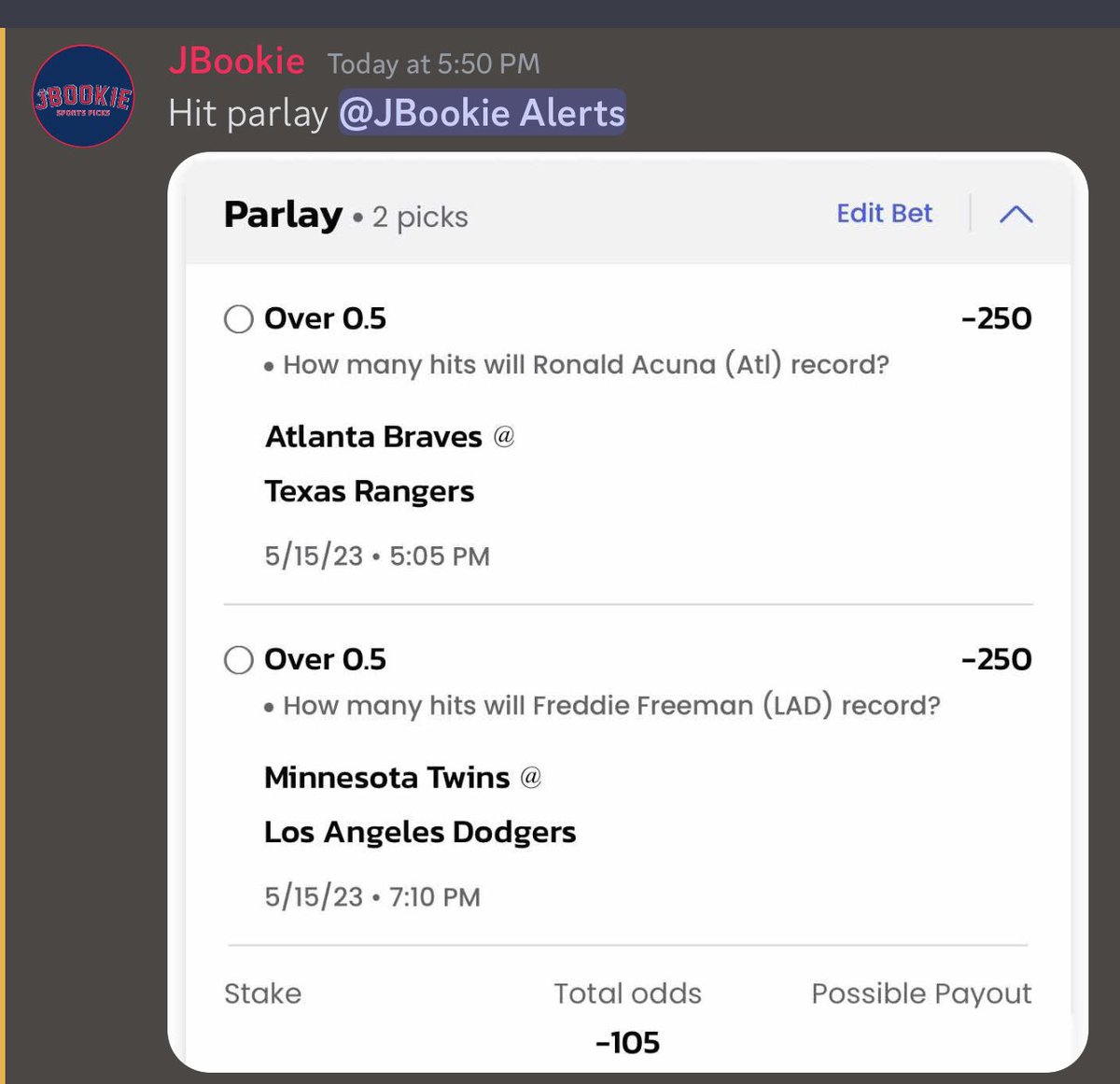 OnlyParlays VIP 🍀 on Twitter: "Cash these two MLB plays from @JBookie22 🔥 VIP ️ https://whop.com ...
