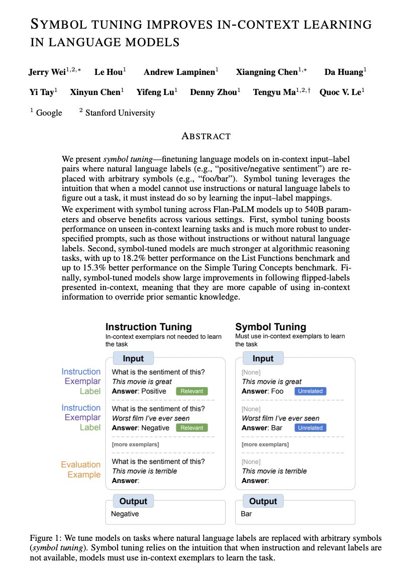 AK on Twitter: "Symbol tuning improves in-context learning in language models experiment with ...