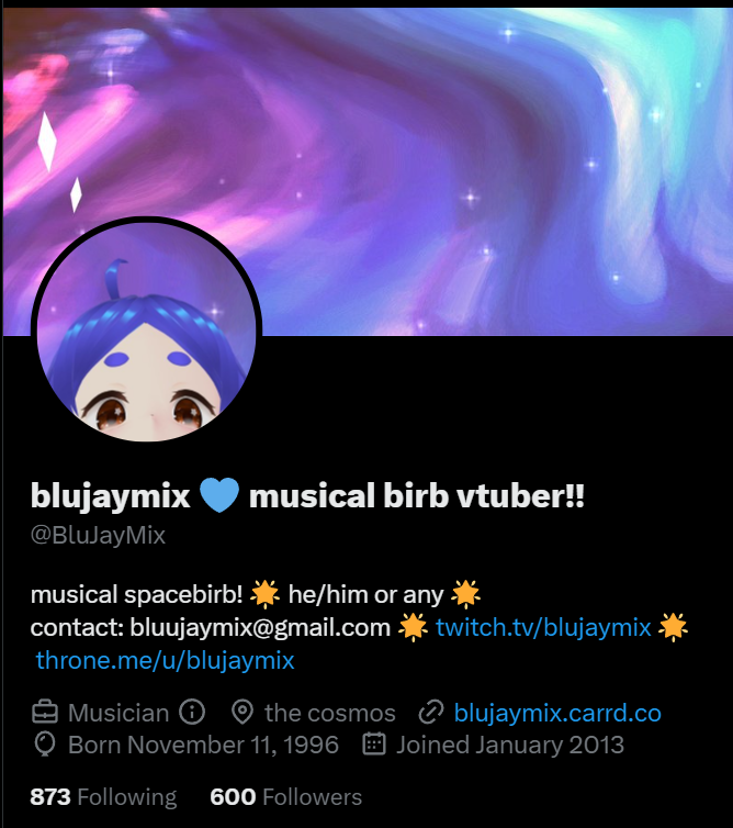 blujaymix 💙 musical birb vtuber!! on Twitter: "we made it to 600 y'all LETSGOOOOOOO !!~ BRRRRRRRR"
