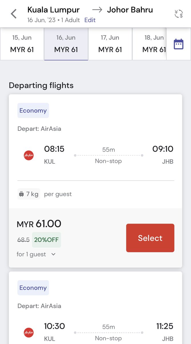 Goondu on Twitter: "KUL - PEN : RM29 KUL - KCH : RM45 KUL - SBW : RM45 KUL - LGK : RM53 KUL ...