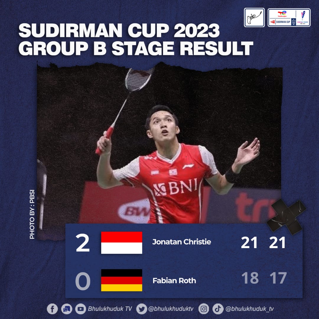 Bhulukhuduk TV on Twitter: "TotalEnergies BWF Sudirman Cup Finals 2023 Group B - Round 2 INA 🇮🇩 ...