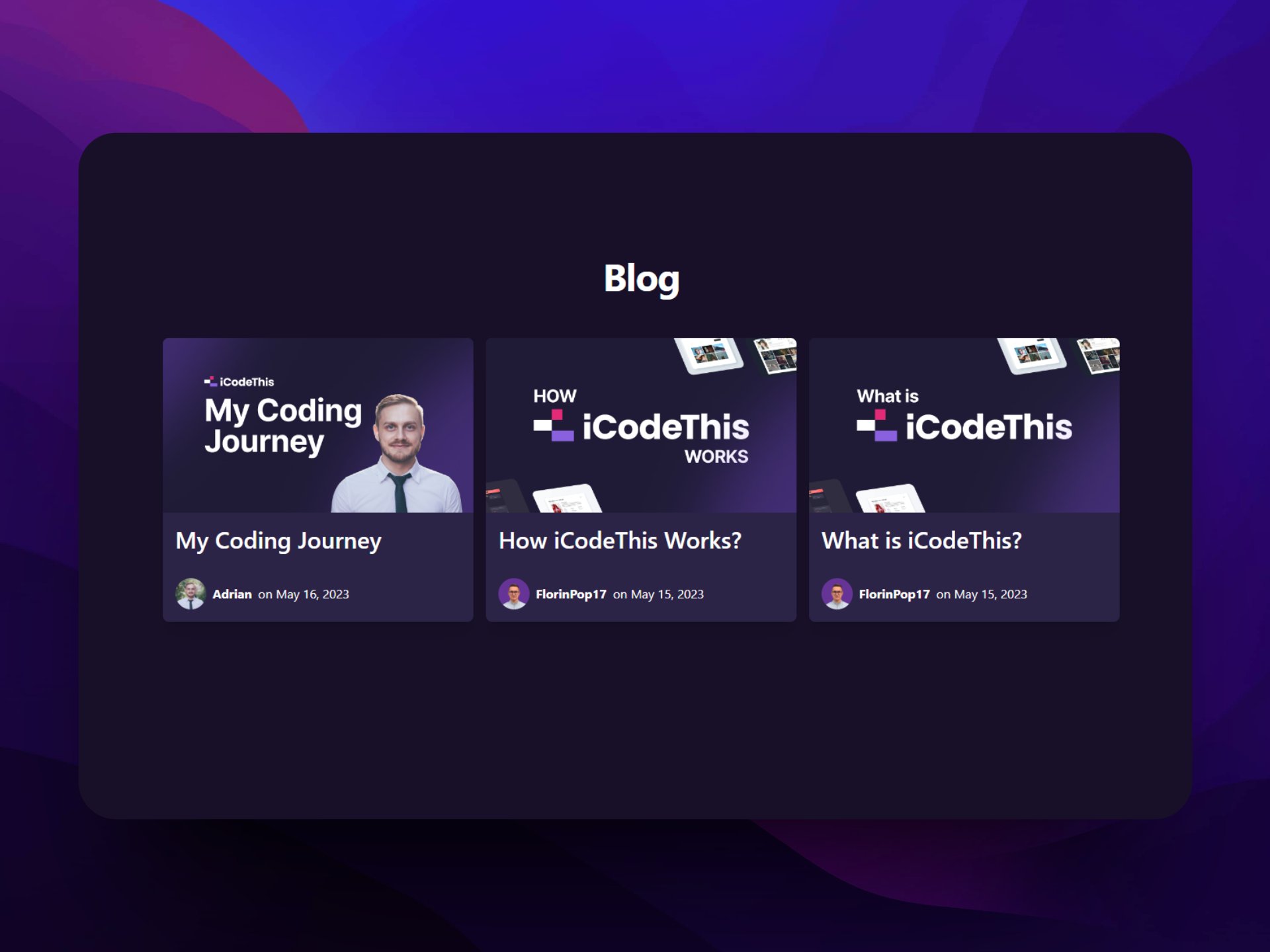 Florin Pop π¨π»βπ» On Twitter We Now Have A Blog On Icodethis π₯³ We