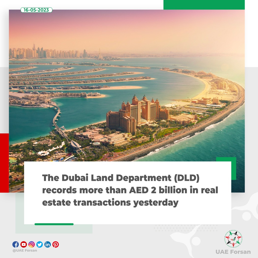 UAE Forsan on Twitter: "The Dubai Land Department (DLD) records more than AED 2 billion in real ...