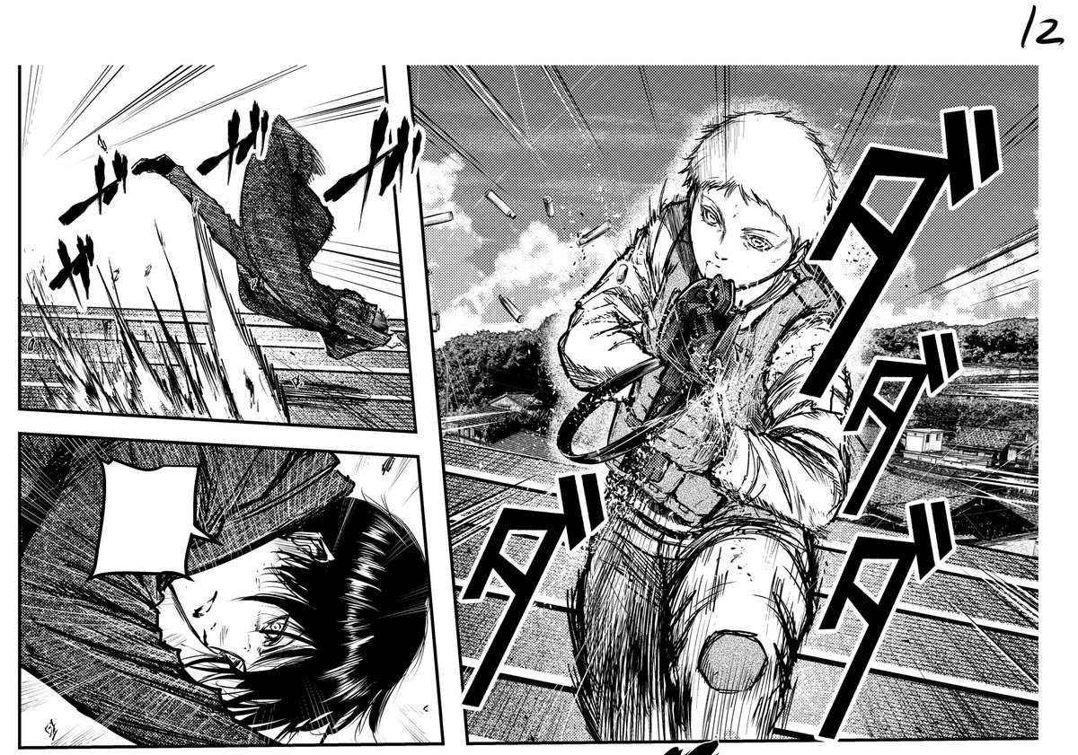 ROPPEN-六篇‐』第17話を脱稿しました。 今回もカロリーの高い作画が続きました。ネームは心理戦のほうが楽しいです」宮下暁の漫画