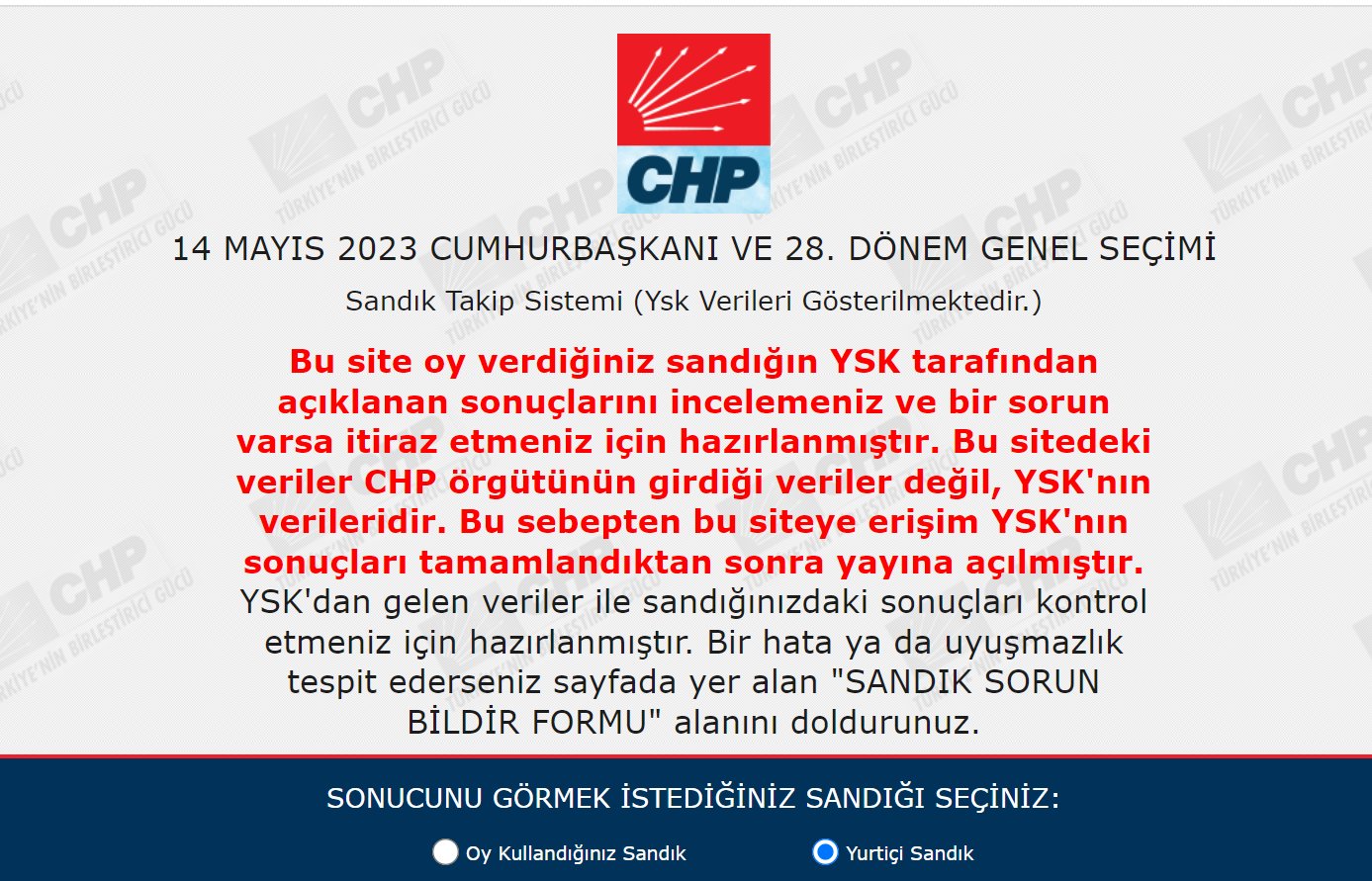 parangobey on Twitter: "Bismil olayından sonra CHP'nin kurduğu sandık takip sistemine yeni bir ...