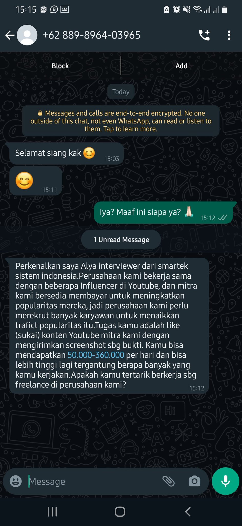 ndy on Twitter: "Ada-ada aja.. penipuan atas nama Smartek sistem Indonesia Dengan nomor ...