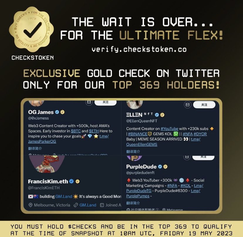 GuTTeR.eth on Twitter: "THE WAIT IS OVER… FOR THE ULTIMATE FLEX! Exklusive Gold Check only for ...