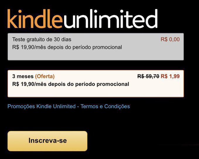 Fotos de Fatos on Twitter: "RT @DescontosEe: ⚠️ PROMO POR TEMPO LIMITADO 📚 3 MESES DE KINDLE ...