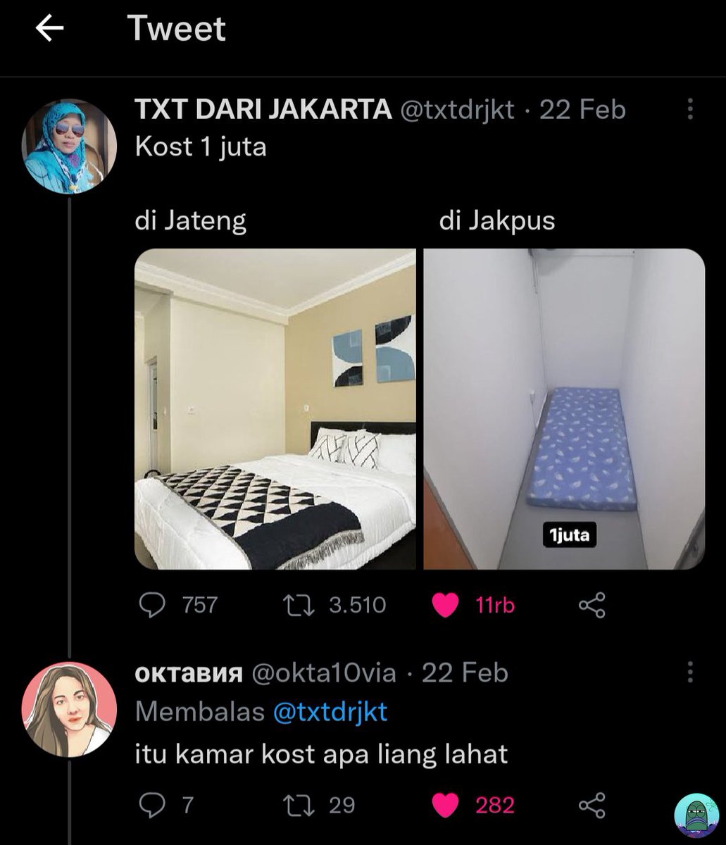 Tanyarl 💚 on Twitter: "💚 kenapa ya di jakarta rata2 kosnya mahal ...