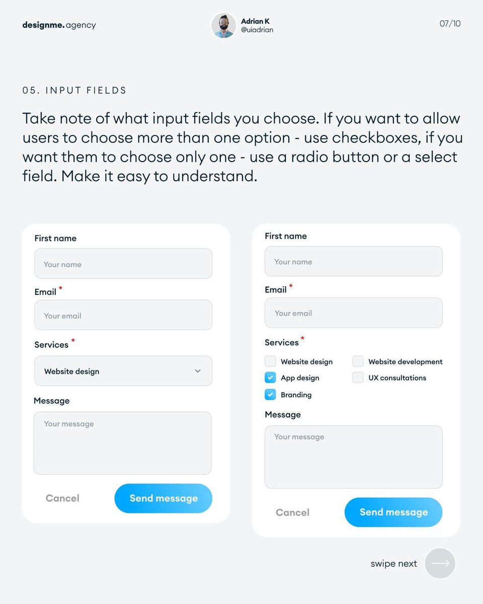 How to design better forms 👇👇👇 - Thread from UI Adrian @uiuxadrian - Rattibha