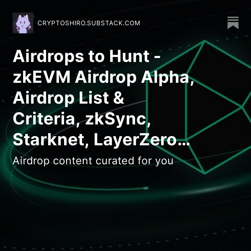 Airdrops to hunt this week 🧵 Lot of Airdrop Alpha this week. Polygon ...