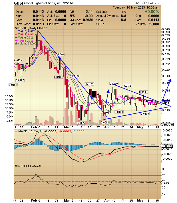 Hedgehog Trader 🦔 on Twitter: "Global Digital Solutions $GDSI Price continues to consolidate as ...
